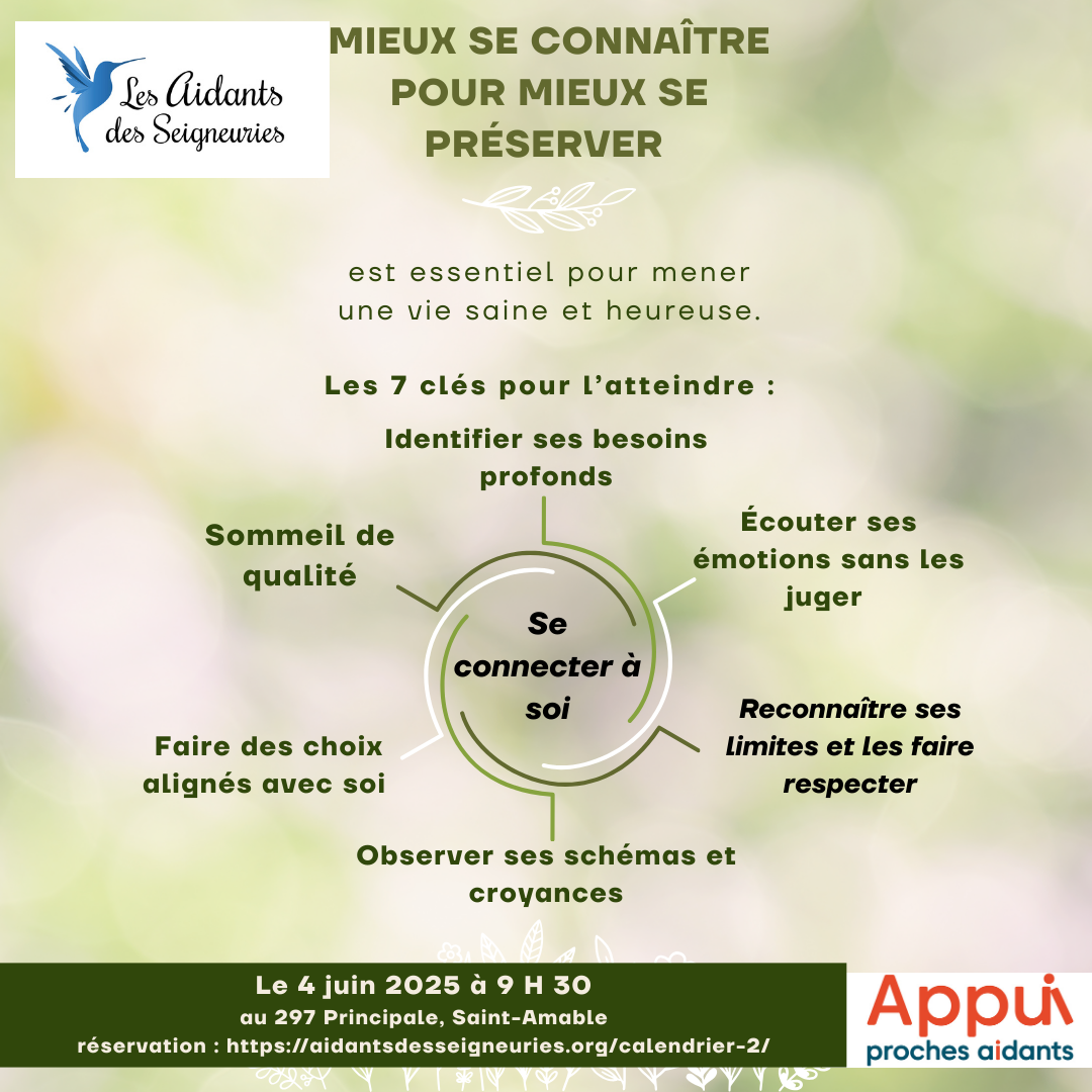 Mieux se connaitre pour mieux se préserver | Les aidants des Seigneuries